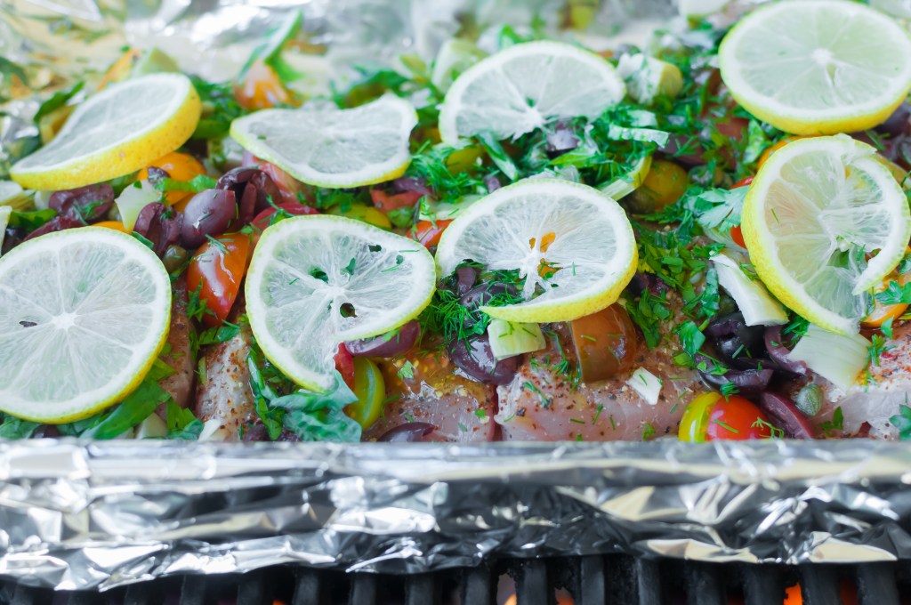 Over-The-Grill Mediterranean Fish Bake – Family Apron