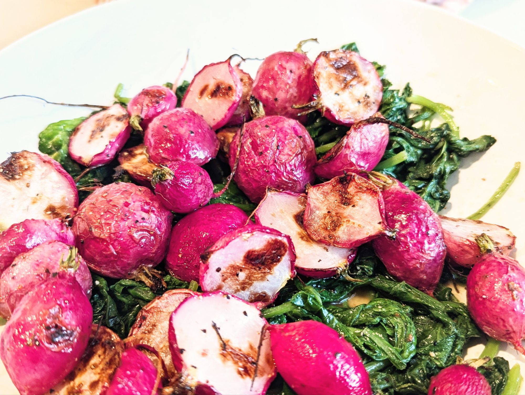 Roasted Radishes with Sauteed Greens – Family Apron
